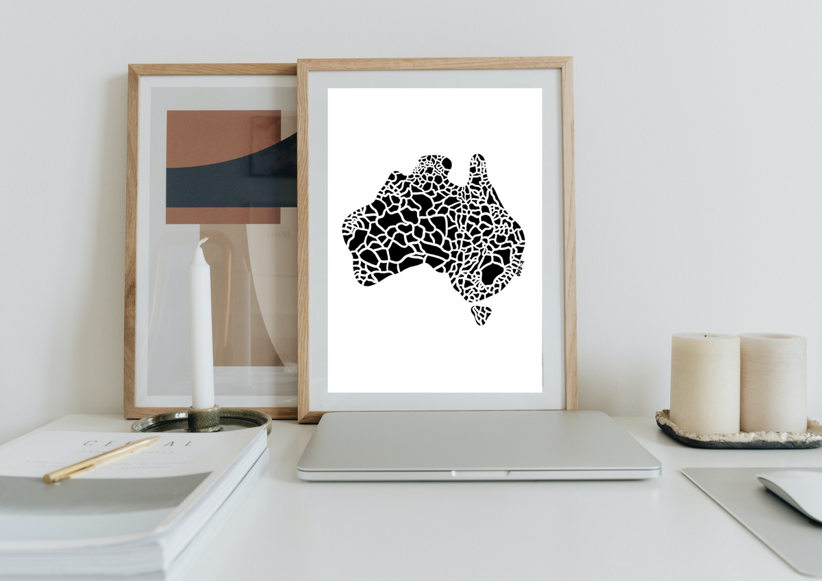 Aboriginal Land Map A5 Print – K-Rae Designs